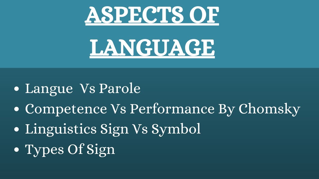 Langue and Parole| Difference between Langue and Parole| Competence and ...
