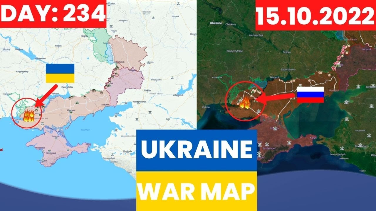 Russia and Ukraine war map 15 October 2022 - 234 day invasion ...