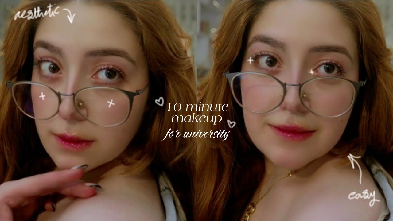 🌻 10 minute makeup routine for university 💌 (easy + aesthetic ) - YouTube