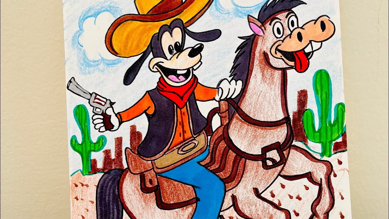 Let’s draw a goofy on a donkey - YouTube