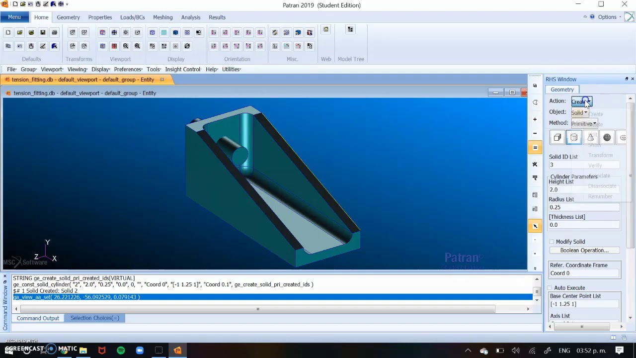 MSC Nastran Patran - Workshop 7 - Parasolid - YouTube