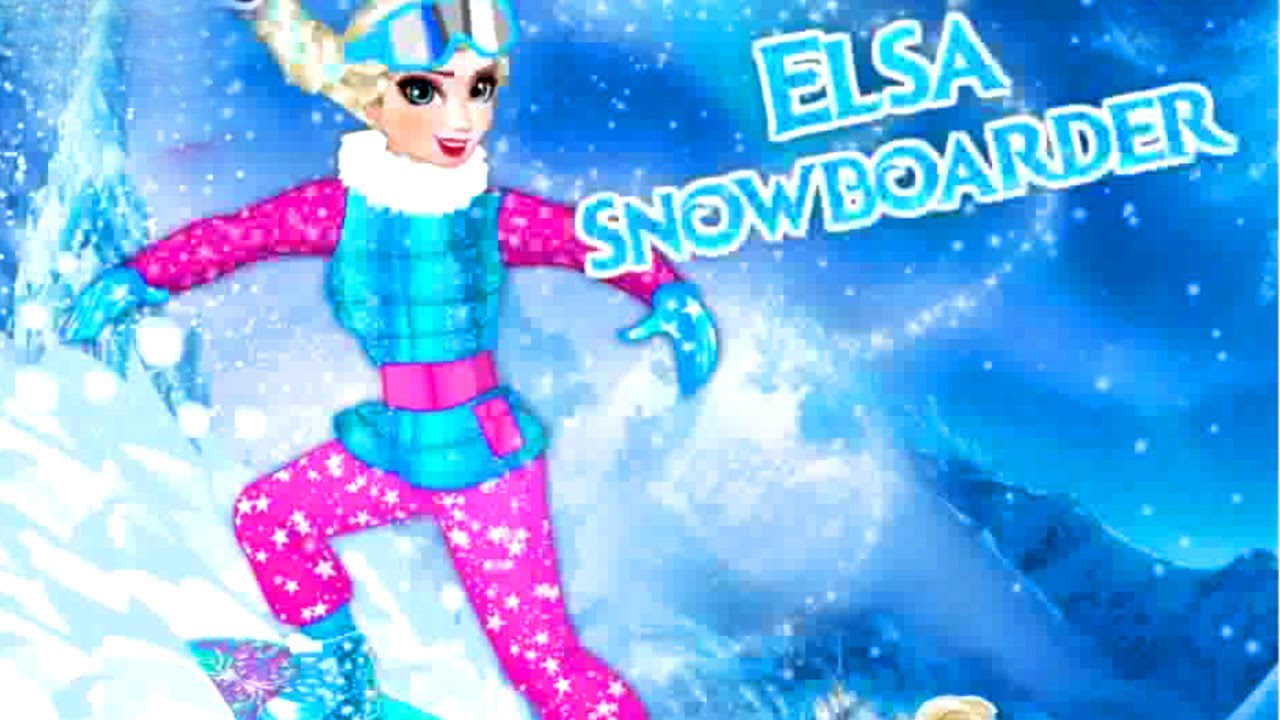 Disney Princess Frozen - Elsa Snowboarder - Disney Princess Games - YouTube