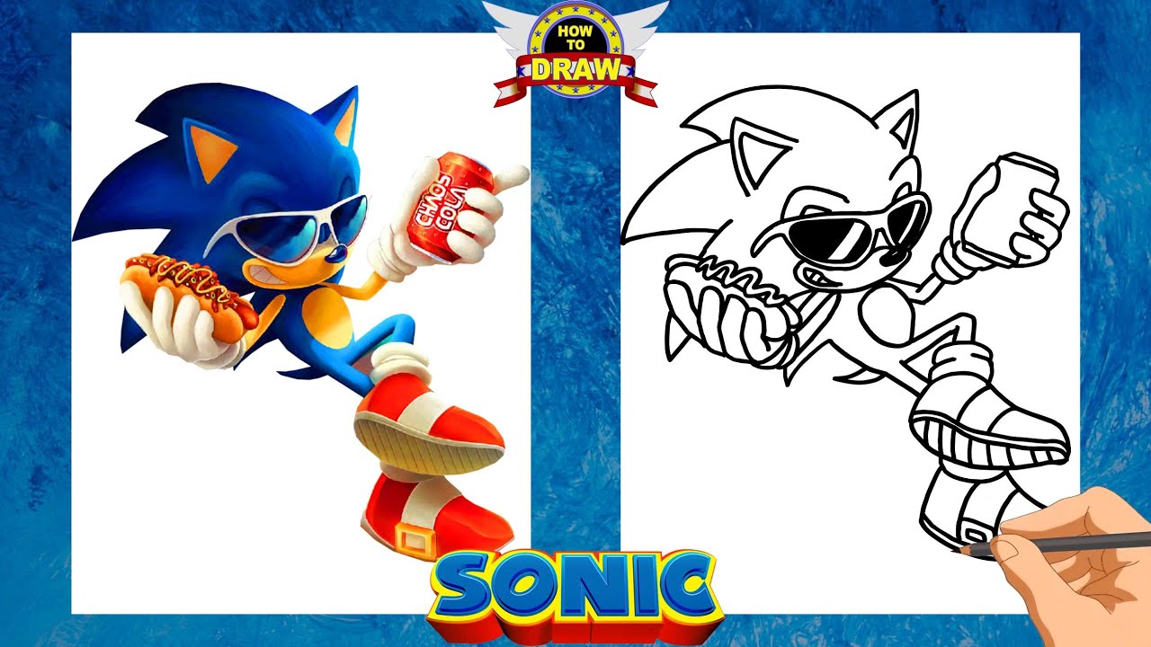 SONIC RELAXED ~ How to draw Sonic The Hedgehog - YouTube