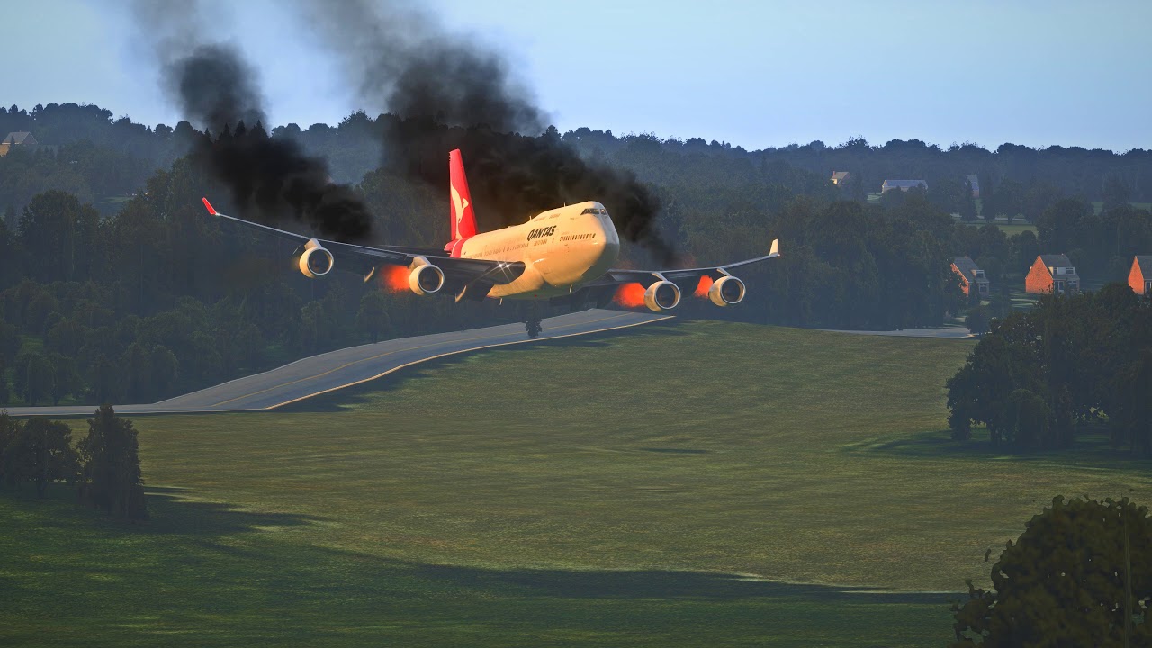 Qantas 747-400ER [Engine Fire] Emergency Crash Landing near London ...