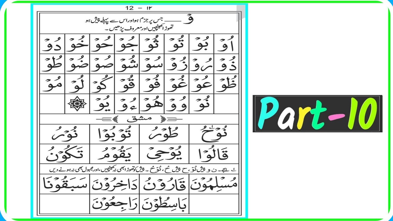 Noorani qaida haroof e maddah |Haroof e madda Part 3 | wow madda ...