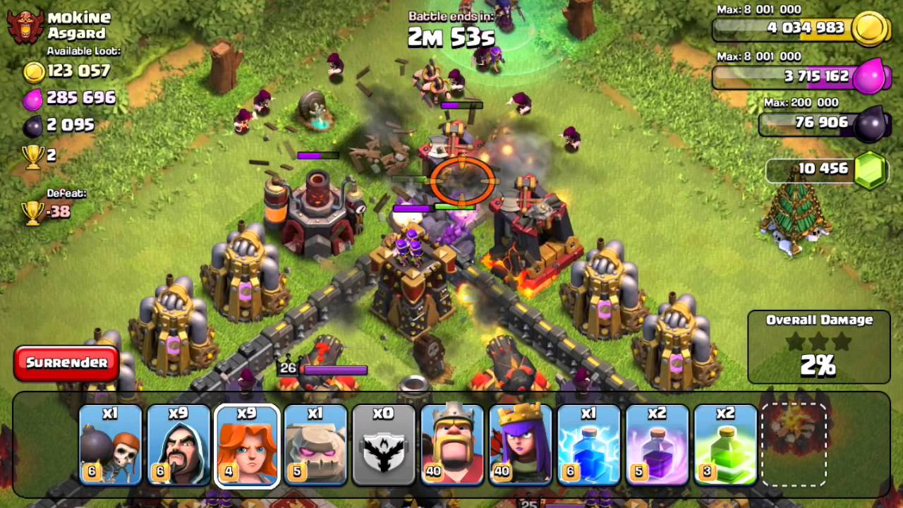 Clash of Clans - Valkyries at 4,000 Trophies (OP!) - YouTube