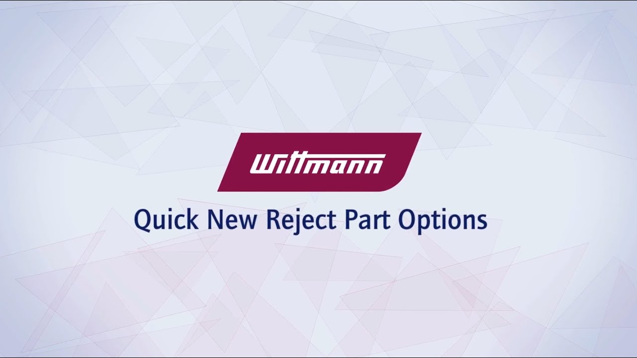 Quick New Reject Part Options - YouTube