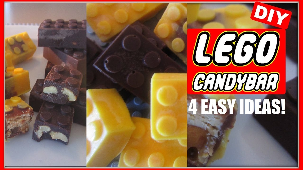4 Easy 😀 2 Ingredients 🎉 Chocolate LEGO Candy Bar Recipes - YouTube