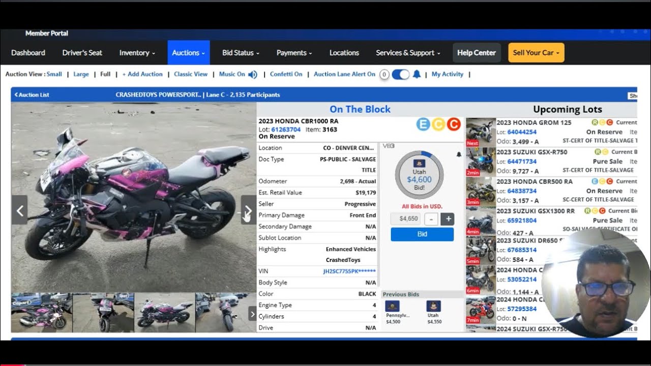 COPART MOTORCYCLES AUCTION شاهد مزاد متنوع مميز سياكل وبوتات وكرفانات ...