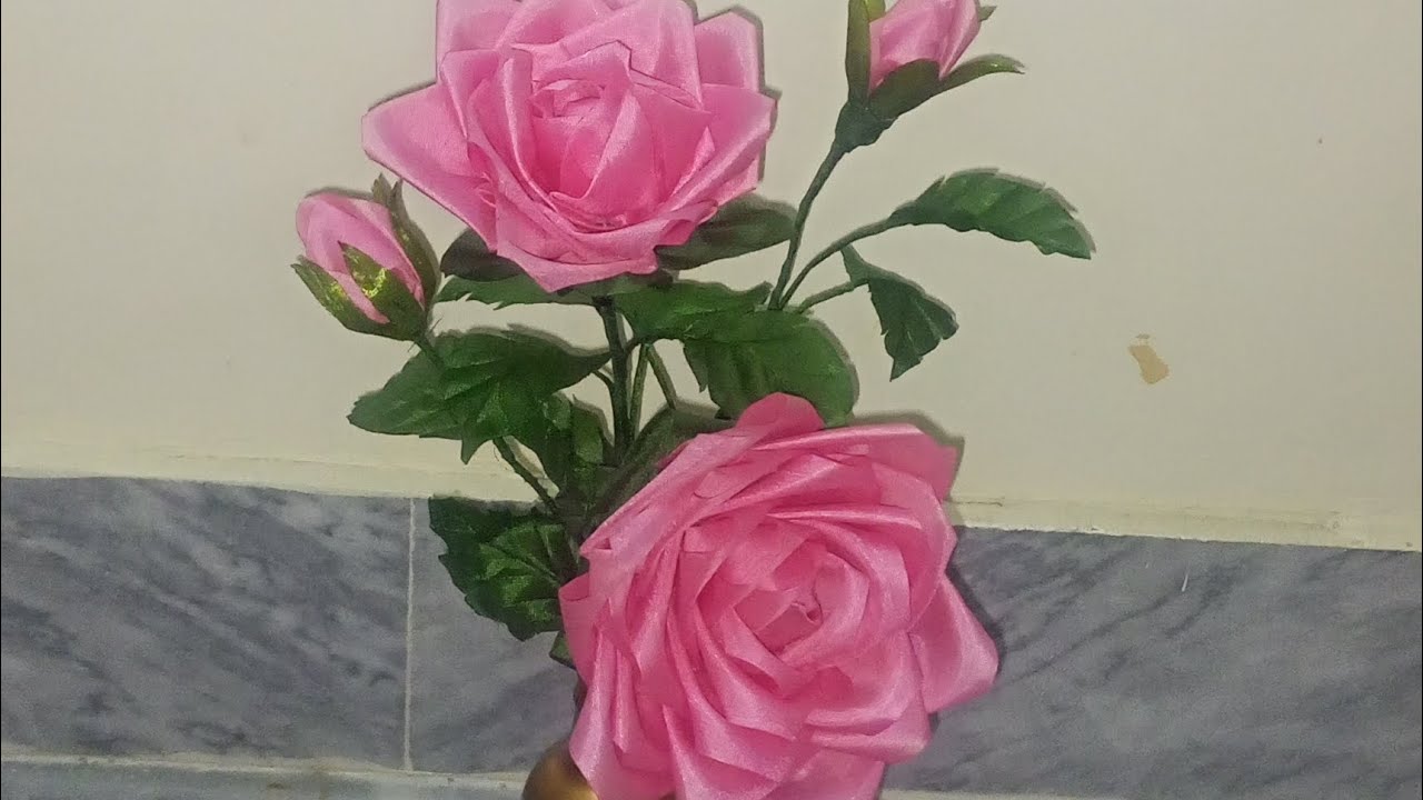 flower making,riban flower, flowers design, flower work on froks, - YouTube