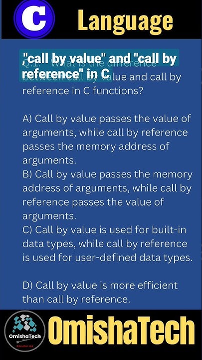 call by value and call by reference|C programming #shorts#viral#omishatech #programming# ...