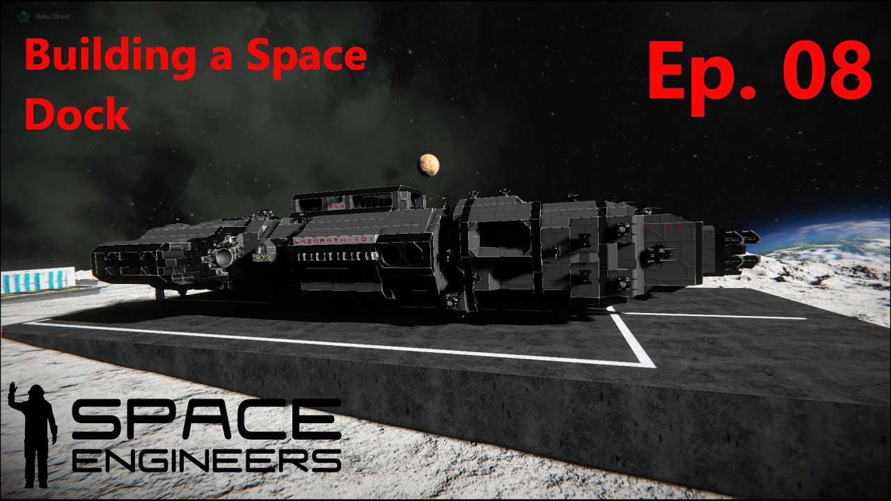 Space Engineer's Pod Only Survival Server Ep. 8 Build a Space Dock ...