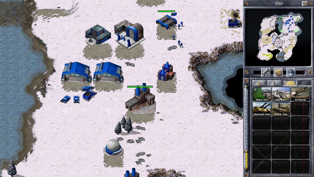 Command and Conquer Remastered Red Alert PvP 2v2 Skirmish USSR versus ...