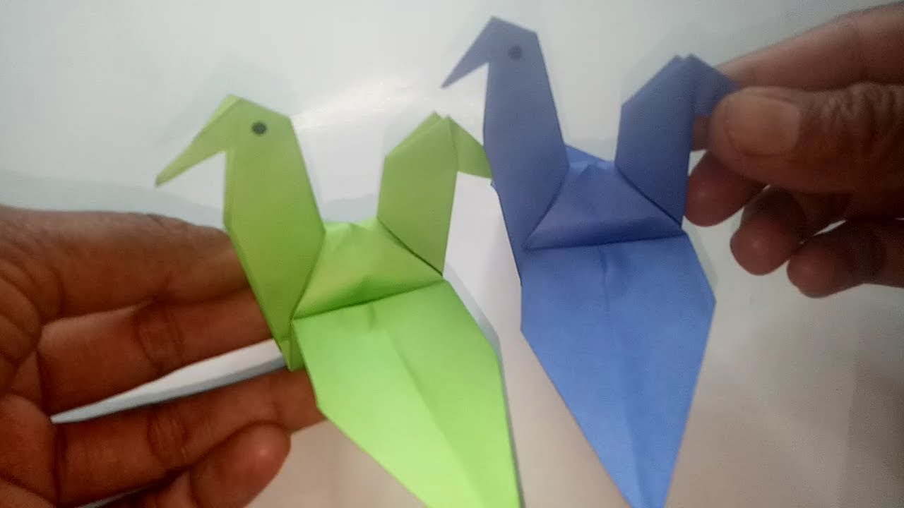 tutorial burung dari kertas origami - YouTube