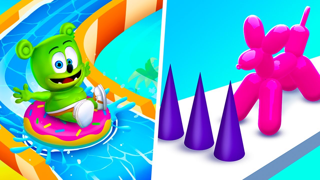 The Evolution: Gummy Bear Aqua Park vs Balloon Pop Runner Gameplay - 1⭐ ...