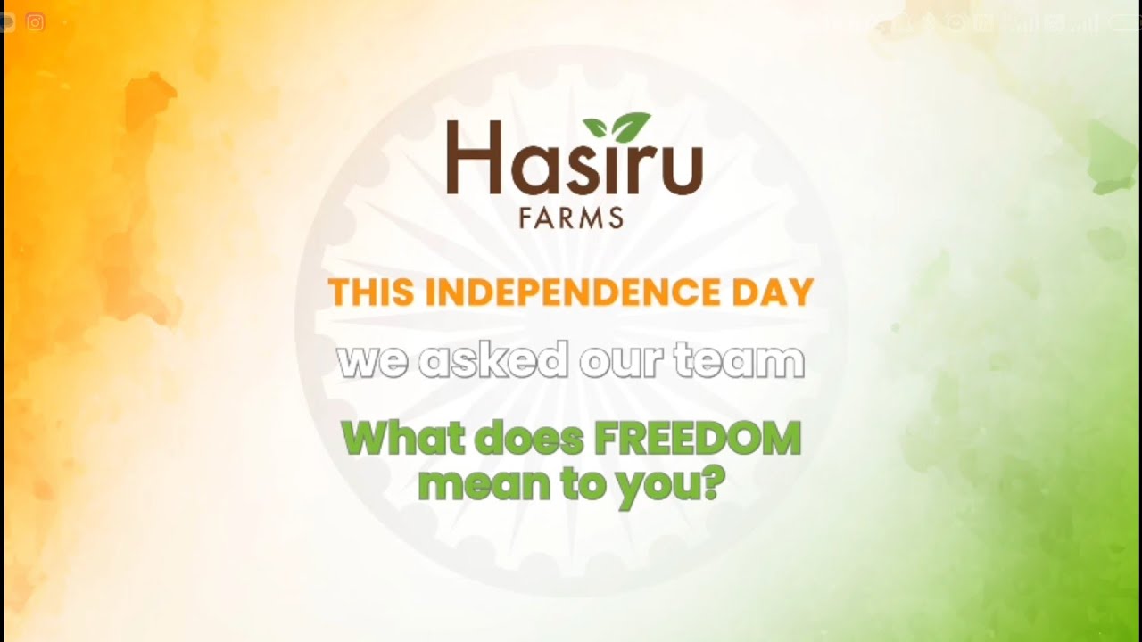 What freedom means to you ? | Hasiru farms - YouTube