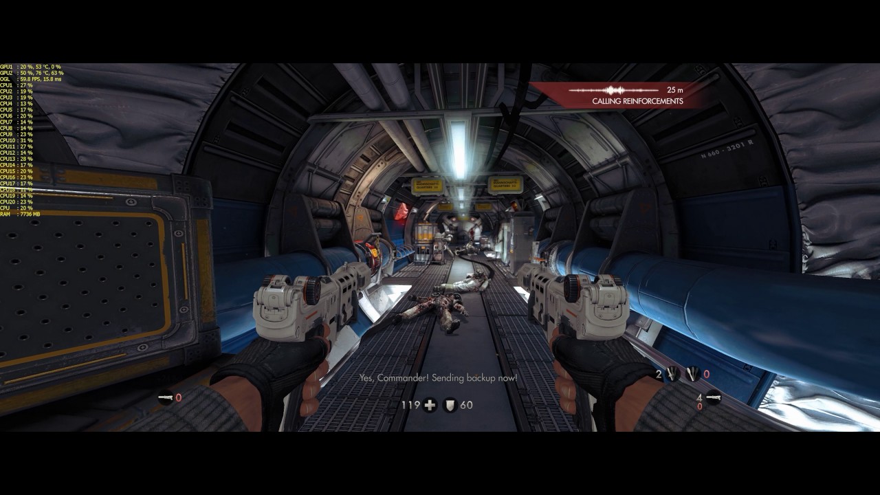 Wolfenstein: The New Order: Lunar Base- 4K | 2160p | 3440x1440 | 60FPS ...