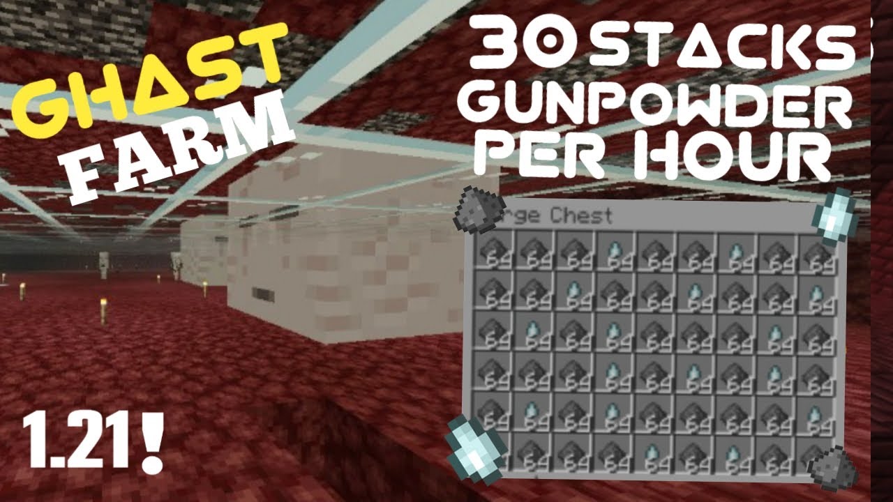 EASIEST GHAST & GUNPOWDER Farm in Minecraft Bedrock 1.21! (MCPE/Xbox ...