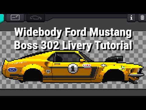 Widebody Ford Mustang Boss 302 Livery Tutorial in Pixel Car Racer - YouTube