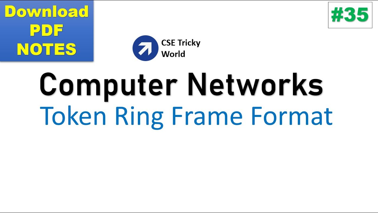 Computer Networks| Token Ring | Token Ring Frame Format |GATE |NET |CSE ...
