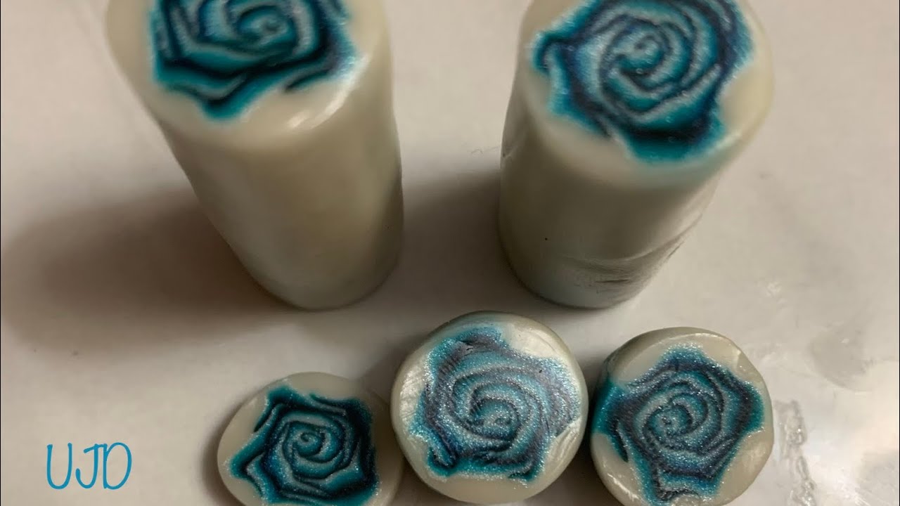 How to make a blue rose cane. Polymer clay - YouTube