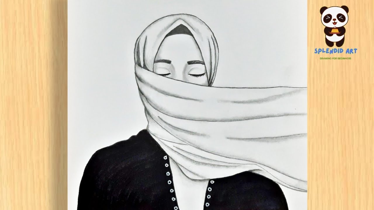 Muslim Girl Drawing easy | Girl praying drawing | Easy way & step by ...
