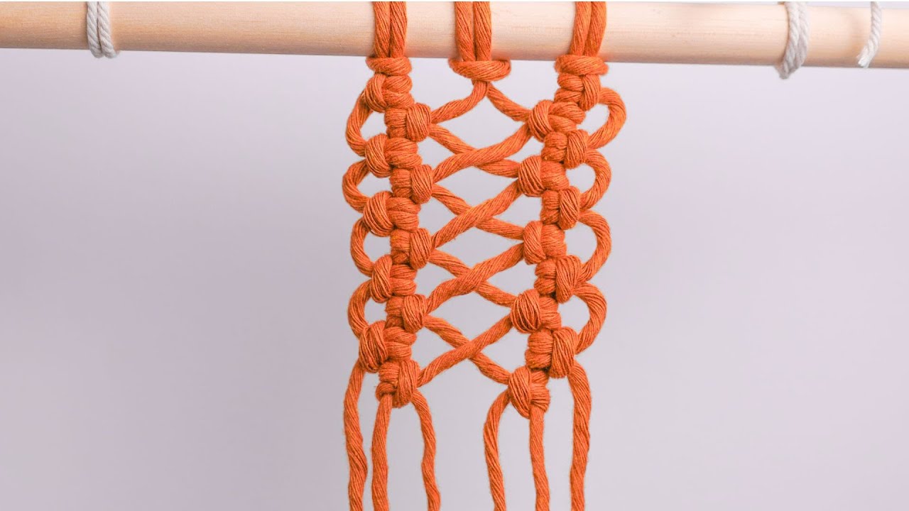 Patrón con Nudo Alondra Lateral 🧵 | Tutorial fácil de Macramé Paso a ...