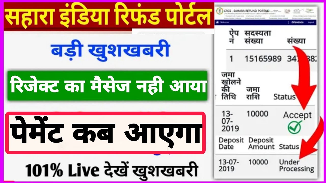 sahara refund online application form 2023 | sahara refund rejected ...