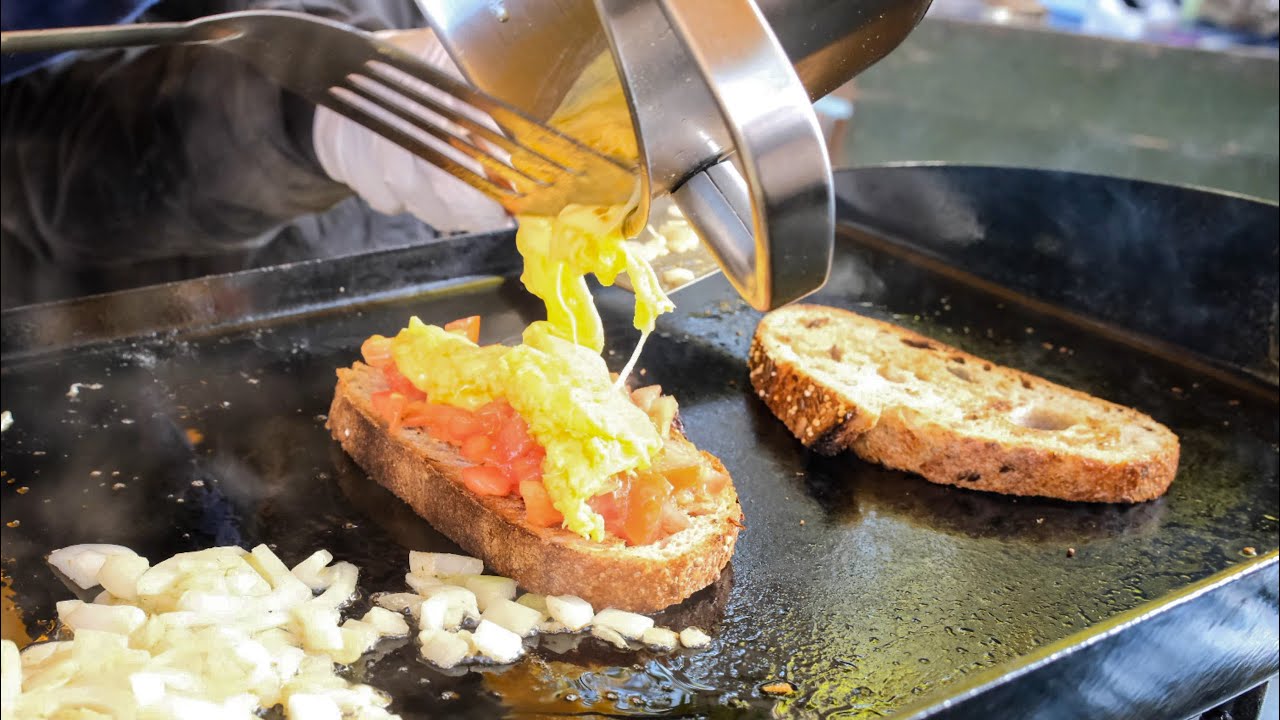 Yummy Melted Cheese Sandwich. London Street Food at Farmers' Market ...