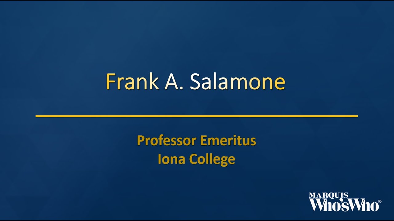 Frank Salamone Honored for His Work in Anthropology - YouTube
