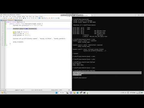 Demo - Writing our first Java class and creating an object - YouTube