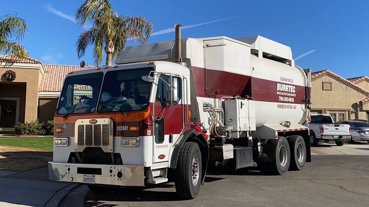 Burrtec Peterbilt hardox 320 Amrep on post Christmas trash - YouTube