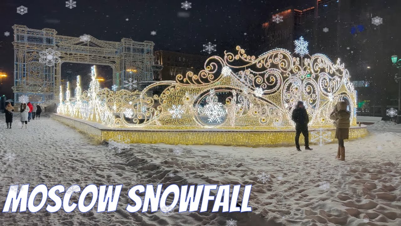 [4K] ️Russian - Winter. Moscow boulevards decorated for the New Year ...