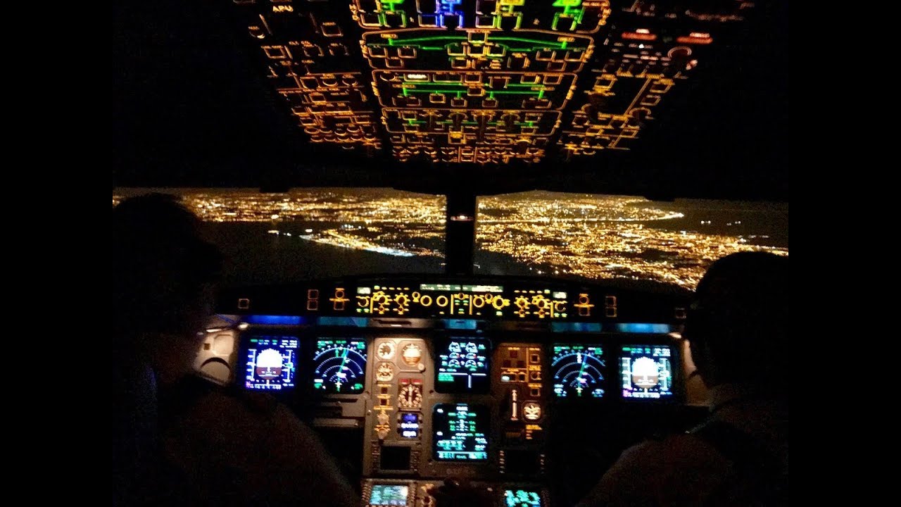 Airbus A330 Cockpit Night
