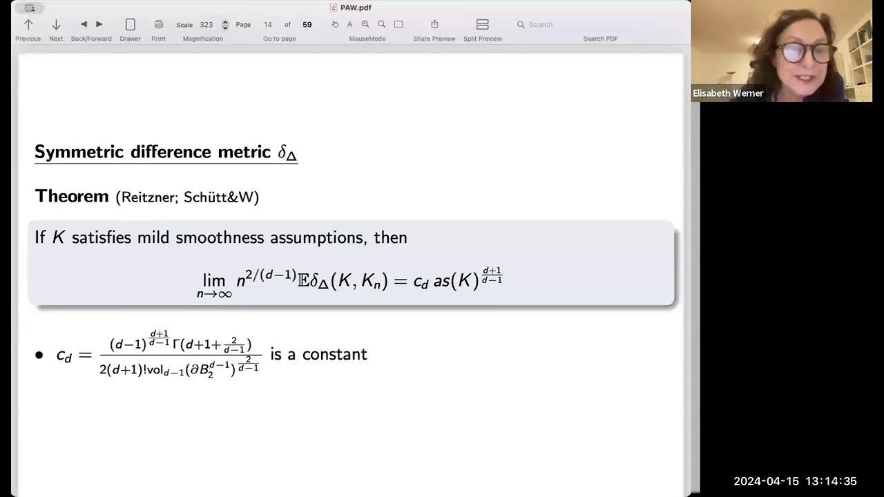 Elisabeth Werner "Random approximation of convex bodies in Hausdorff metric" - YouTube
