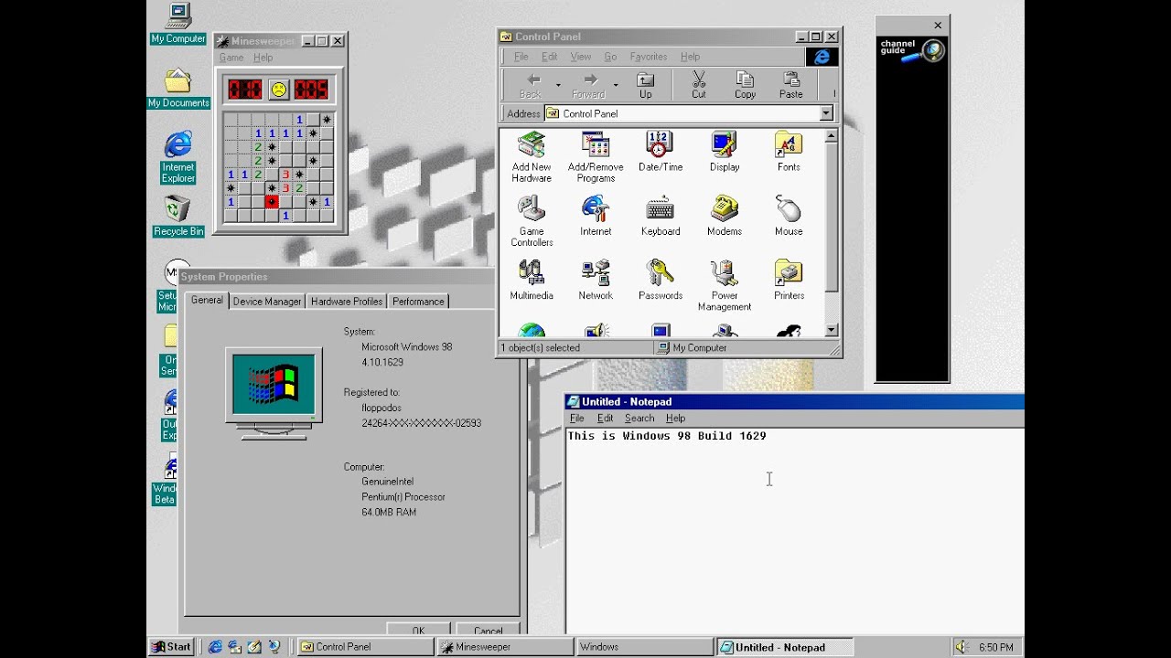 Installing Windows 98 Build 1629 - YouTube