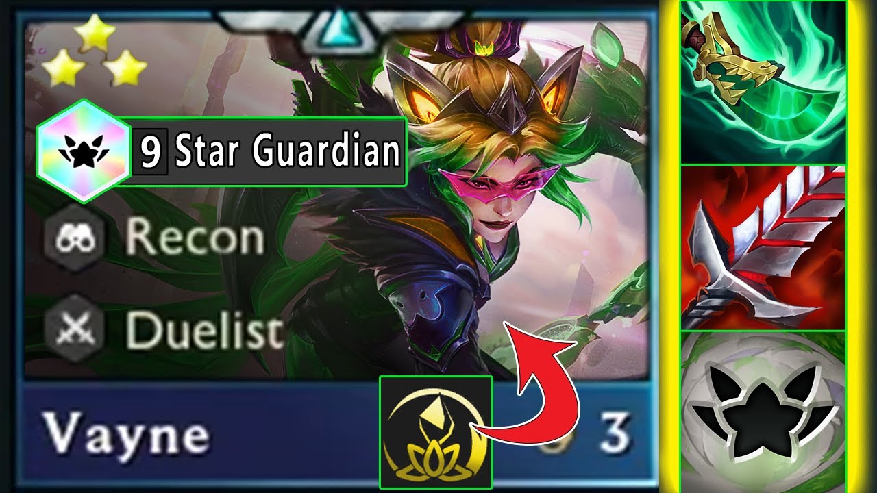 How Strong is 9 Star Guardian Vayne ⭐⭐⭐ 3 Star with Jeweled Lotus | TFT ...