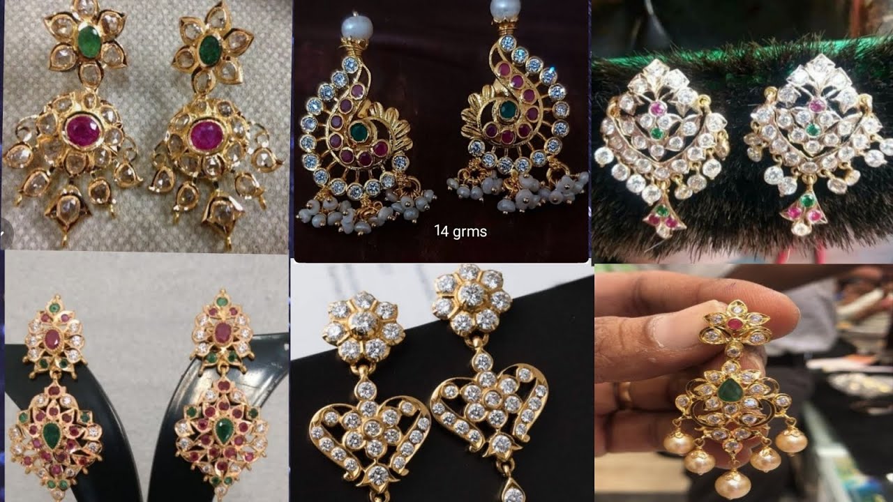 Latest model stones earrings designs | New style bride earrings ...