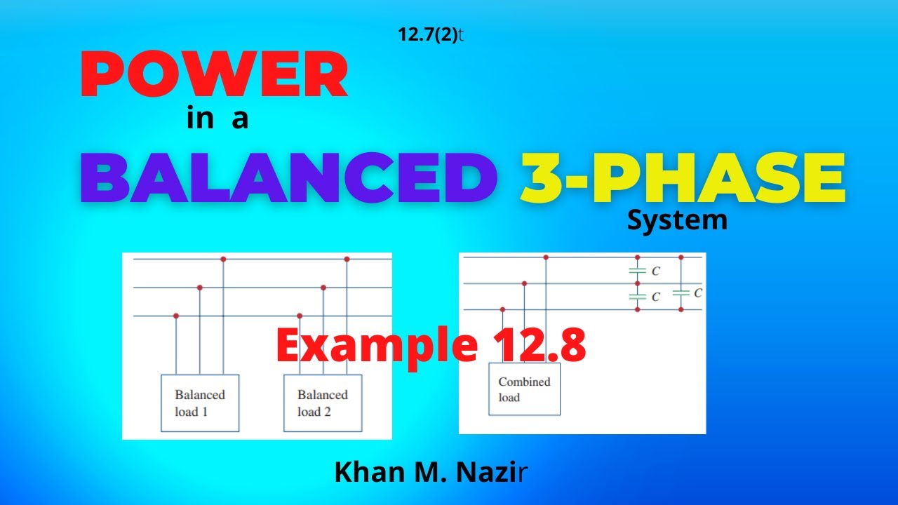 Power in a Balanced Three Phase System || Example 12.8|| ENA 12.7(2 ...