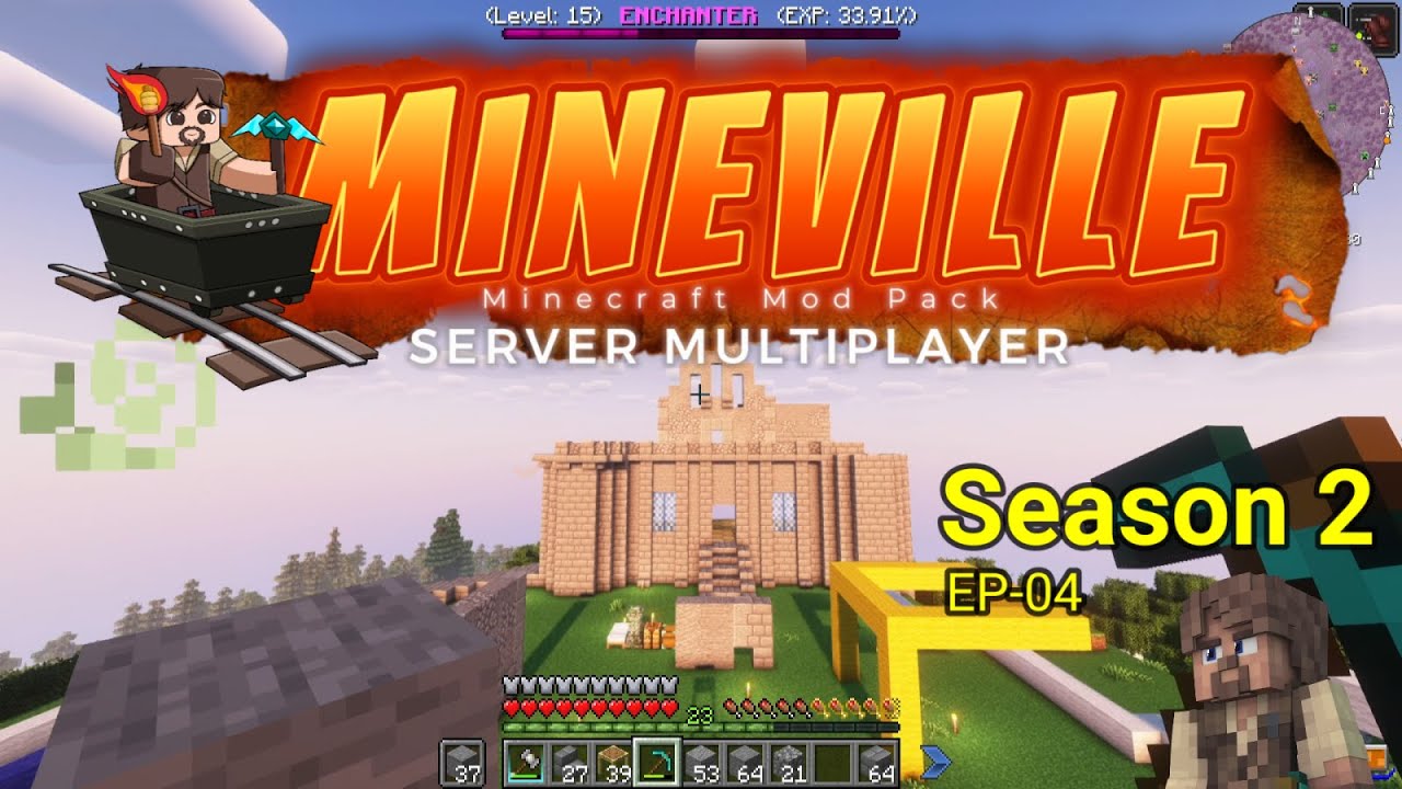 Minecraft MINEVILLE SEASON2 EP-04 Lets build our castle continues ...