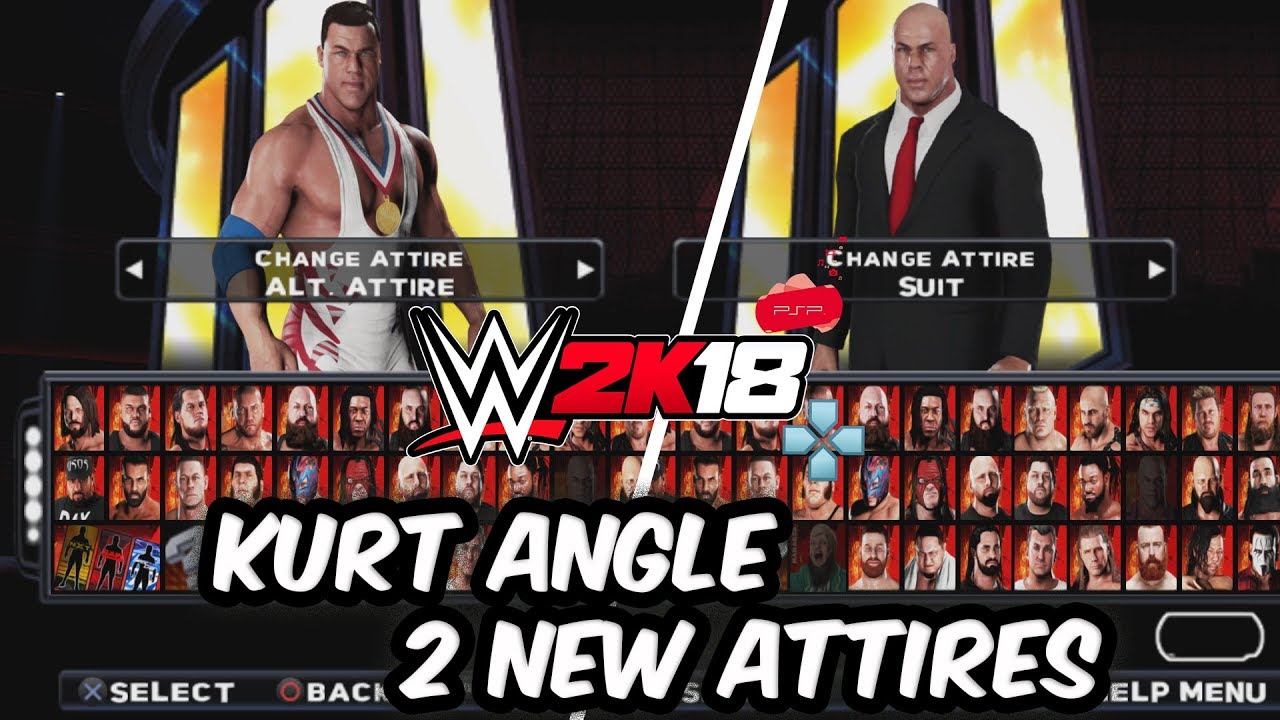 WWE 2K18 PSP, Android/PPSSPP - Kurt Angle 2 New Attires - YouTube
