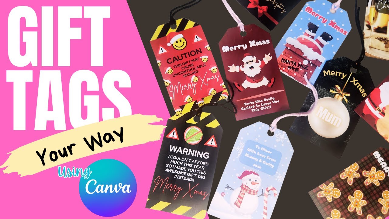 Make Your Own Custom Christmas Gift Tags Using Canva - YouTube