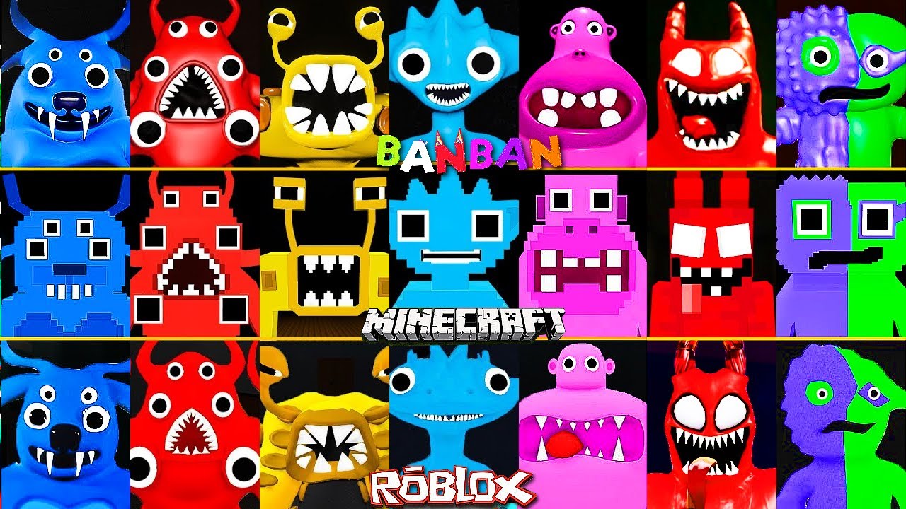 Garten of Banban 4 ALL JUMPSCARES vs MINECRAFT vs ROBLOX Nabnab ...