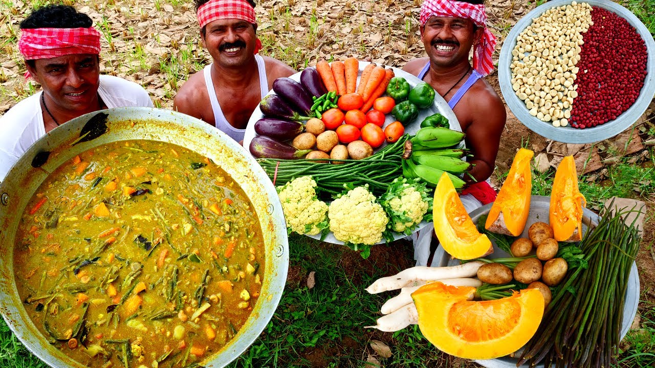Famous Bengali Sobzi Recipe | Special Mixed Vegetables and Rice ...