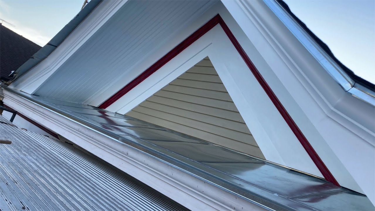 Restoring a Gable Cornice Flat Lock Steel Roof - YouTube