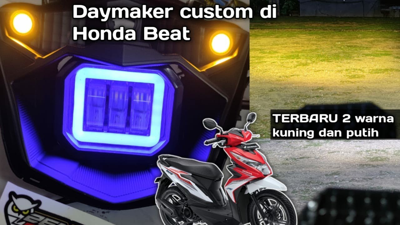 LED DAYMAKER 3 MATA PASANG HONDA BEAT NEW‼️Led motor 2 warna terang ...
