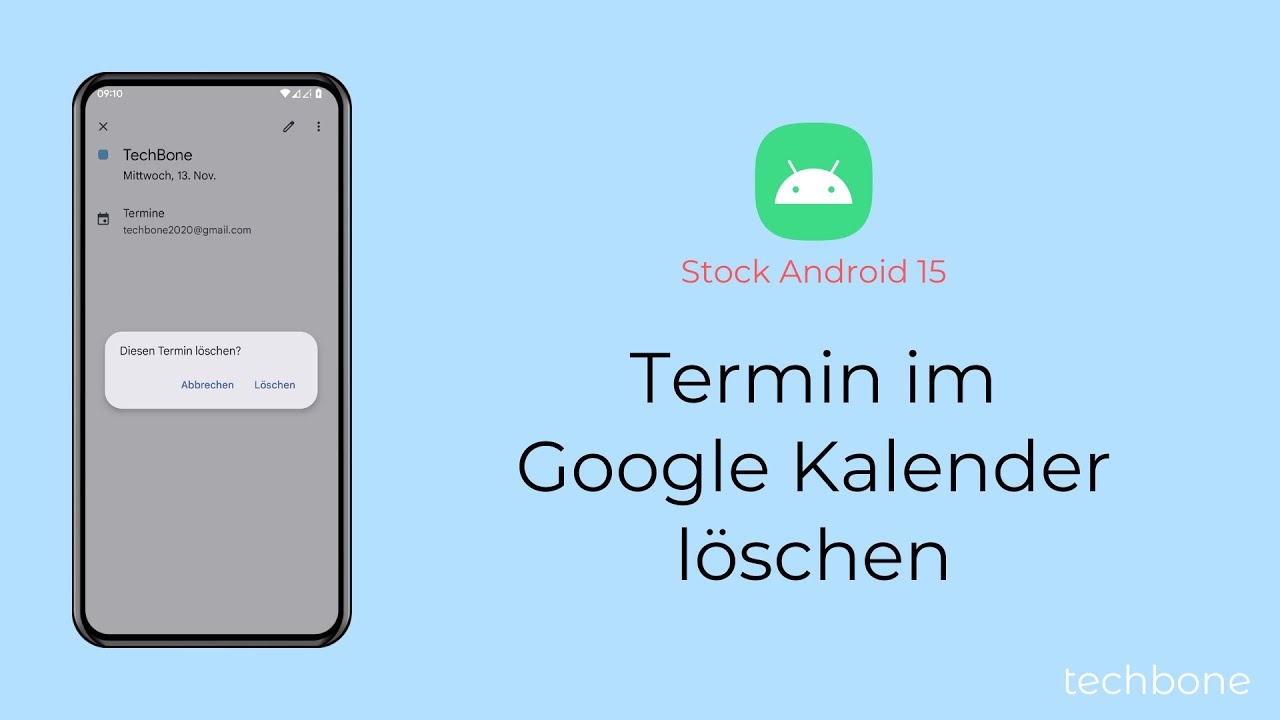 Termin im Google Kalender löschen [Android 15] - YouTube