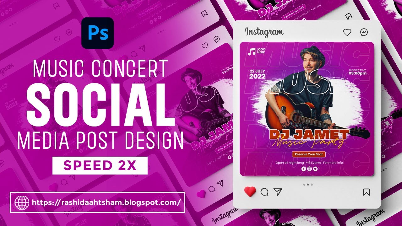 How to Design Music Concert Post Template | Photoshop Tutorials - YouTube