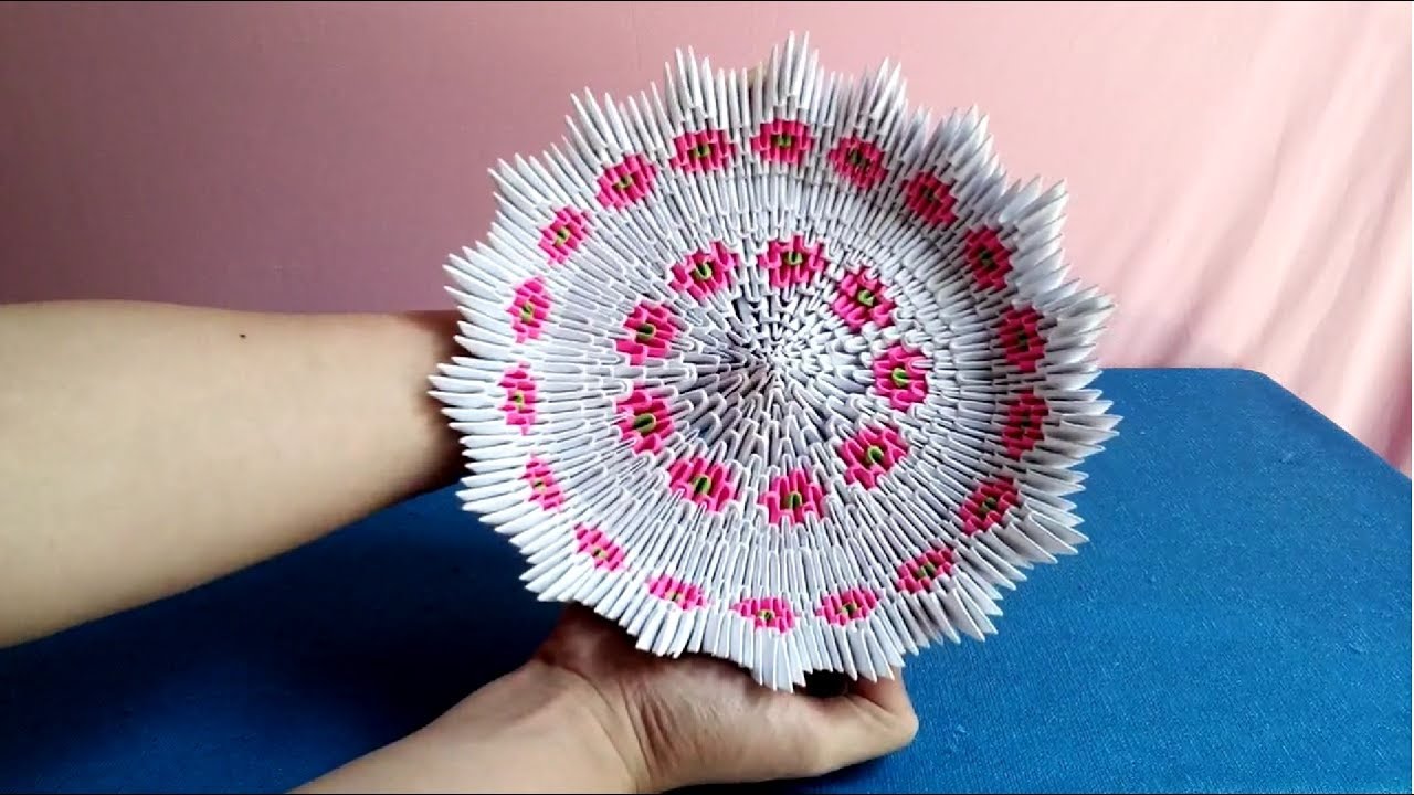 Origami 3d dish tutorial - How to make a dish origami 3d - Làm cái đĩa ...