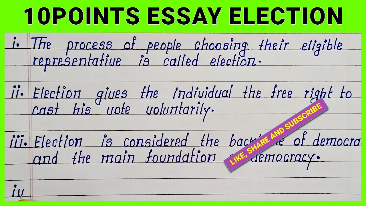 Write 10 Points English Essay on Election | How to Write 10 Lines ...
